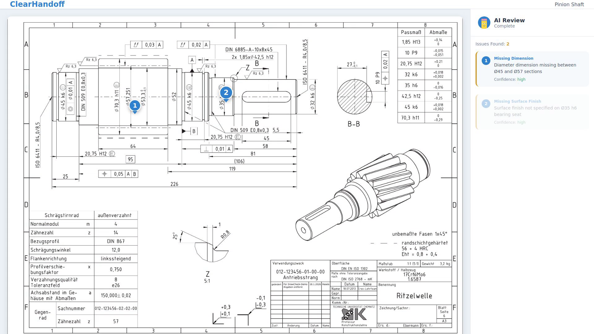 Engineering Drawing Review With AI | ClearHandoff